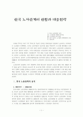 한국 노사관계의 현황과 대응전략-1페이지