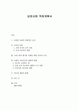 성장하는 교회 목회계획서-1페이지