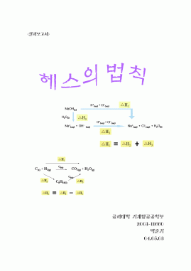 [화학실험1] 헤스의 법칙-1페이지