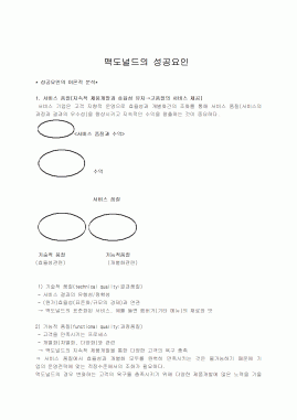 맥도널드 성공요인 분석-1페이지