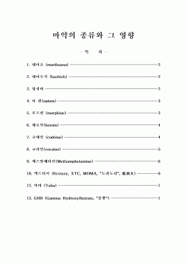 마약의 종류와 그 영향-1페이지