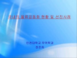 국내의 물류공동화 현황 및 선진사례-1페이지