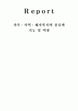 가족, 지역, 재가복지의 종류 및 기능-1페이지