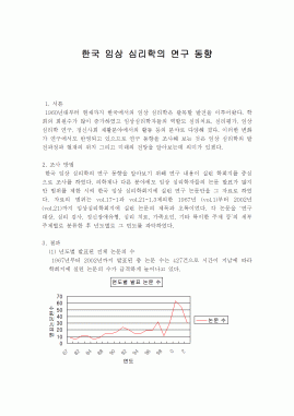 한국 임상 심리학의 연구 동향-1페이지