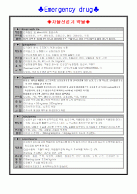 Emergency kit 의 응급약물-1페이지