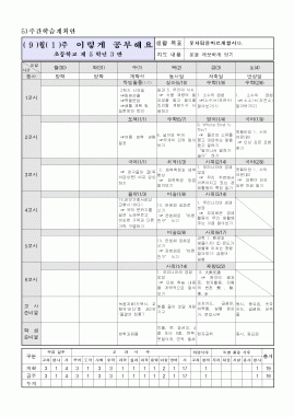 5학년 9월 주간 학습 계획안-1페이지