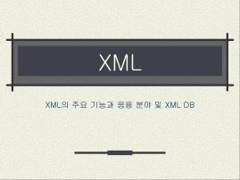 XML의 주요 기술 및 XML DB의 분석과 응용분야-1페이지