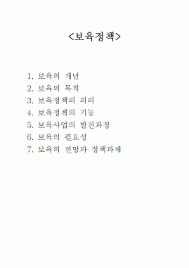 보육정책 [사범/법학]-1페이지