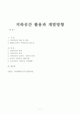 지하공간 활용과 개발방향-1페이지