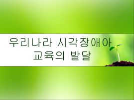 [분석/조사] 우리나라 시각장애아 교육의 발달-1페이지