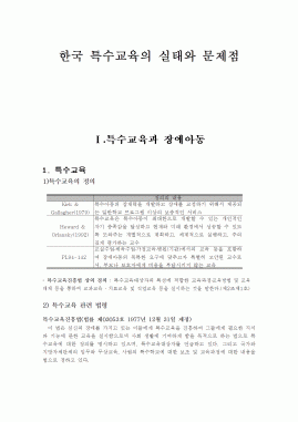 한국 특수교육의 실태와 문제점-1페이지