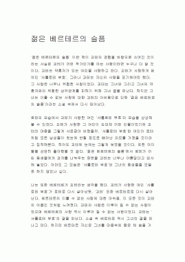 젊은 베르테르의 슬픔 독후감-1페이지