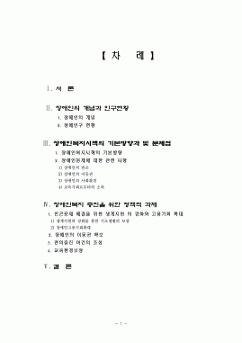 장애인복지시책의 기본방향과 및 문제점 개선방안-1페이지