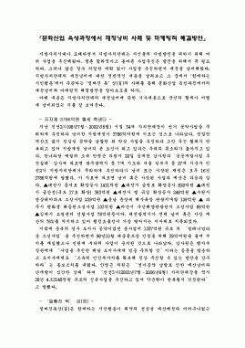 문화산업 육성과정에서 재정낭비 사례 및 마케팅적 해결방안-1페이지