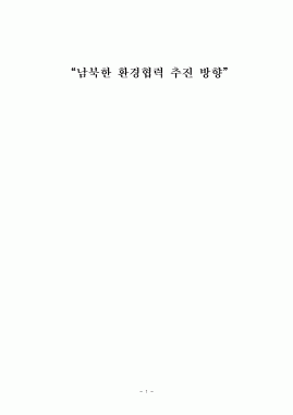 남북한 환경협력 추진 방향-1페이지