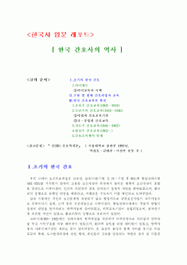 한국 간호사의 역사-1페이지