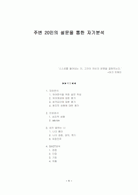 정말 독특한 형태의 자기소개서-1페이지