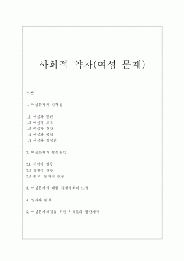 사회적 약자(여성 문제)-1페이지