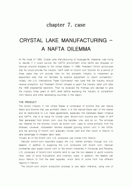 CRYSTAL LAKE MANUFACTURING - A NAFTA DILEMMA-1페이지