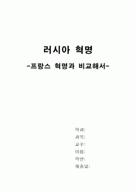 러시아 혁명 -프랑스 혁명과 비교해서-1페이지