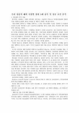 우리 상품의 해외 시장별 상위 5대 품목 및 성공 요인 분석-1페이지