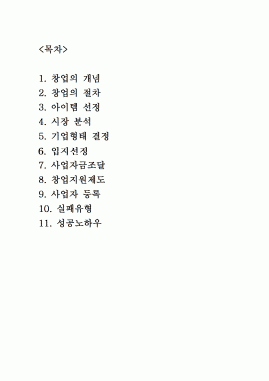 창업을 위한 준비와 절차-1페이지