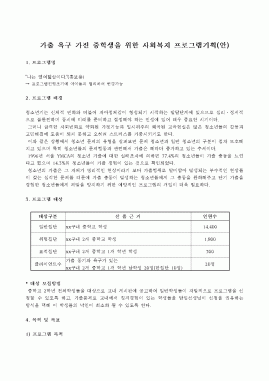 가출 욕구 가진 중학생을 위한 사회복지 프로그램기획(학교사회사업)-1페이지