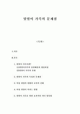 맞벌이 가족의 문제점-1페이지