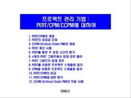 프로젝트 관리 기법(PERT/CPM/CCPM)-1페이지