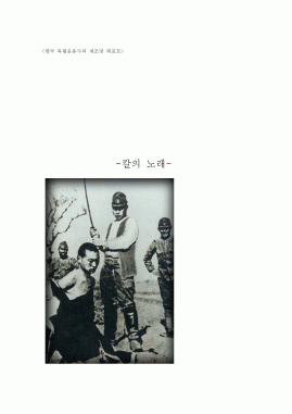 한국 독립운동사 재조명 - 칼의 노래-1페이지