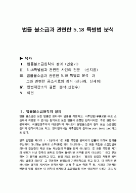 법률 불소급과 관련한 5.18 특별법 분석-1페이지