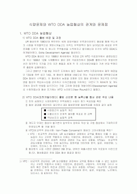 WTO DDA(도하개발아젠다) 농업협상 동향과 문제점-1페이지