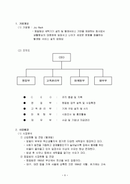 찜질방내 빨래방의 사업계획서-1페이지