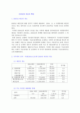 2005년의 예산의 특징-1페이지