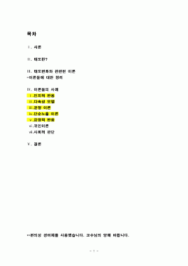 광고속의 태도변화 이론들-1페이지