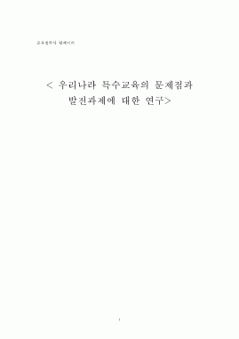 [교육철학사 텀페이퍼] 우리나라 특수교육의 문제점과 발전과제에 대한 연구-1페이지