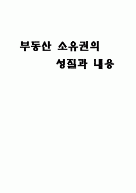 부동산 소유권의 성질과 내용-1페이지