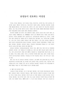 남성들이 선호하는 여성성에 관한 연구-1페이지