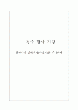  (답사기행문) 경주 불국사와 안압지를 다녀와서-1페이지