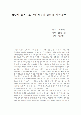 광주시 교통수요 관리정책의 실태와 개선방안-1페이지