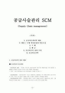 공급사슬관리 SCM에 대하여-1페이지