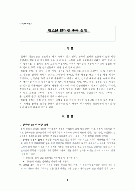 청소년 인터넷 중독 실태-1페이지