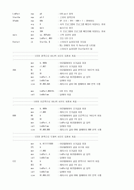 마이크로프로세서 LED 불켜기 소스-1페이지