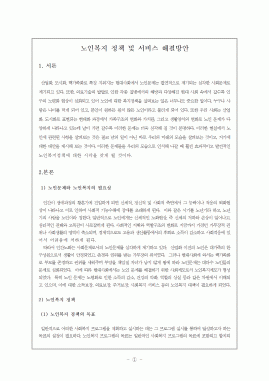 노인 복지 문제 및 서비스 해결방안 모색-1페이지