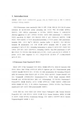 구강세포 genomic DNA를 추출, PCR을 통해 염색체 다형성관찰-1페이지