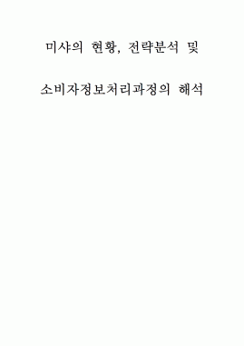 미샤의 현황, 전략분석 및 소비자정보처리과정의 해석-1페이지