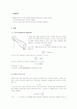 Borda진자를 이용한 중력가속도 측정-1페이지