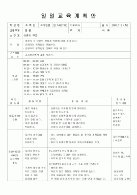 어류를 주제로 한 몬테소리 일일 교육 계획안-1페이지