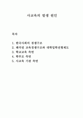 사교육의 발생 원인-1페이지