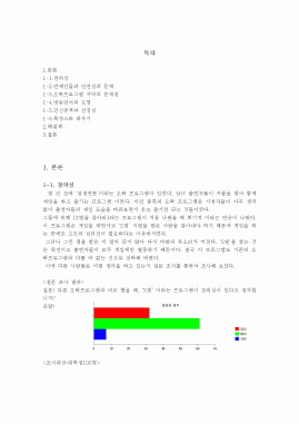 오락성 TV 프로그램 분석-1페이지